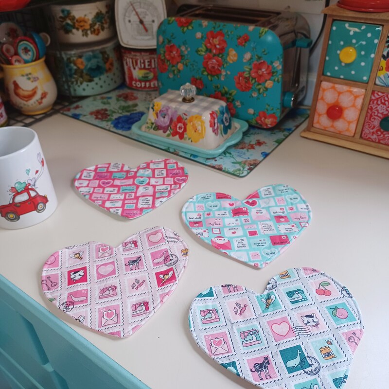 Valentine Mug Rugs - Etsy