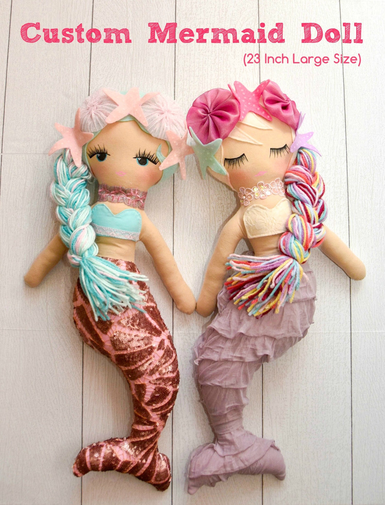 Personalized Mermaid Dollhandmade Mermaid Dollrag - Etsy