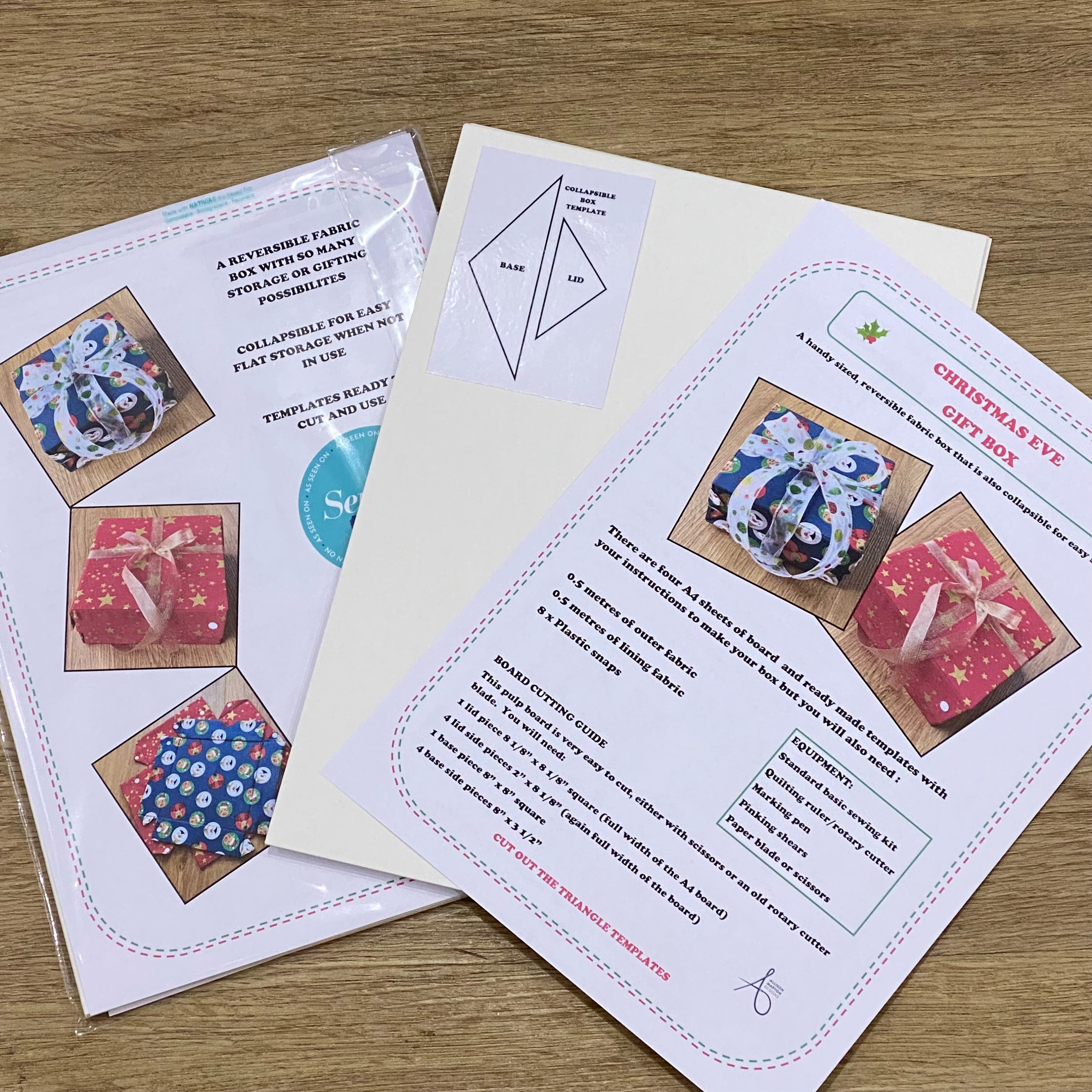 Fabric Box Instructions and Templates With Boards - Etsy UK