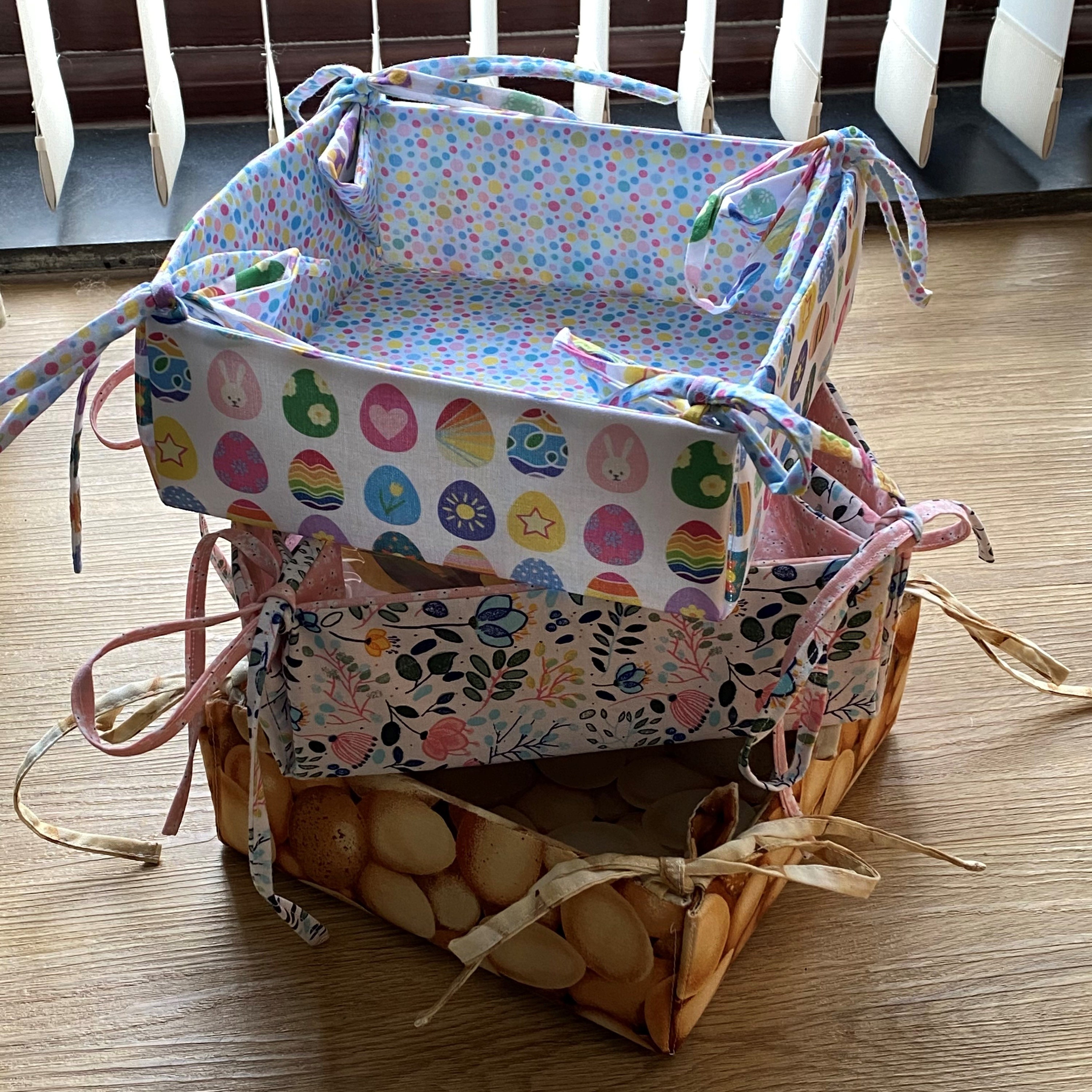 Fabric Tied Basket, Easy Store, Collapsible. PDF Digital Version Sewing ...