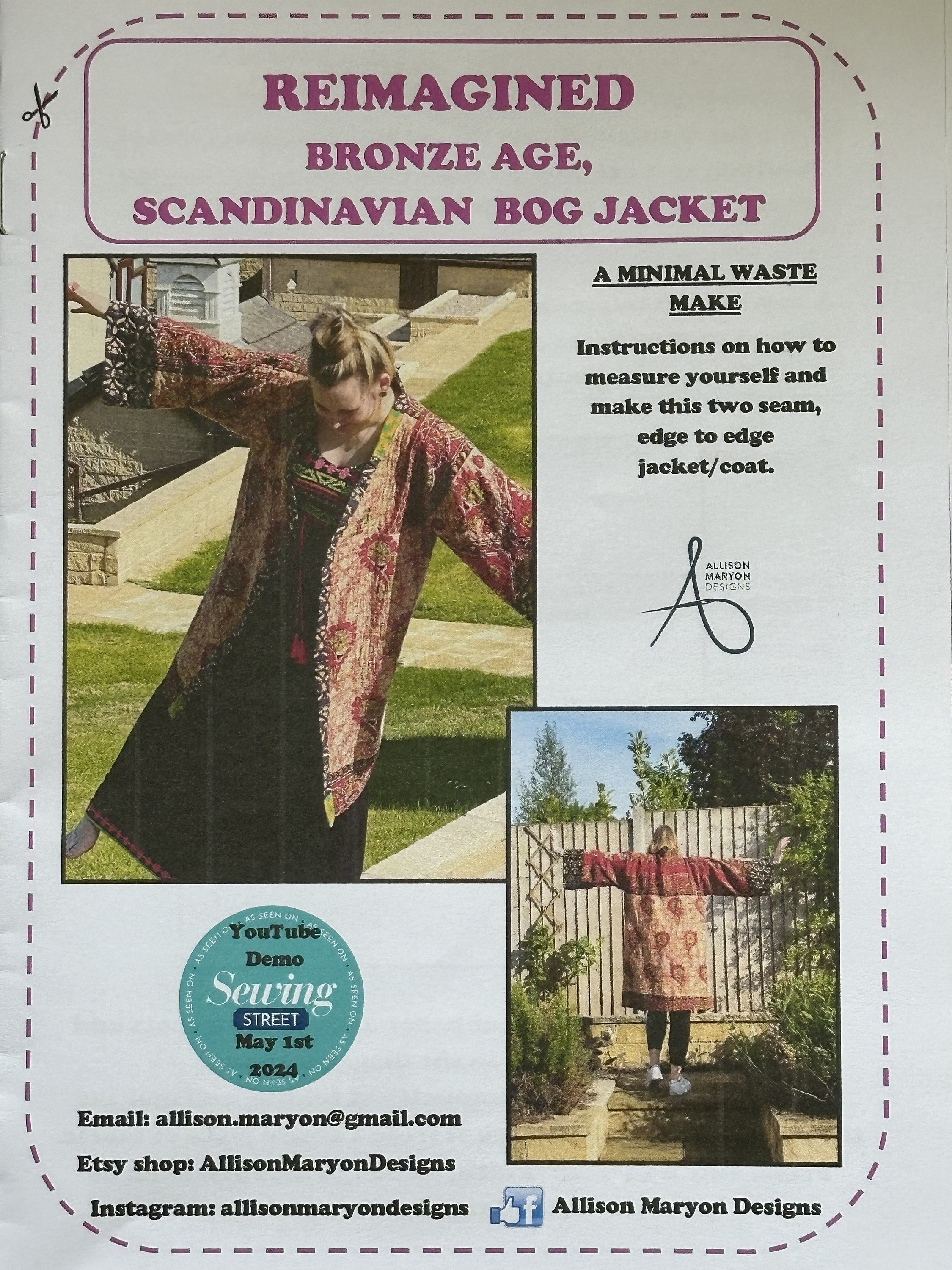 Reimagined Scandinavian, Bronze Age, BOG JACKET Sewing Instructions - Etsy