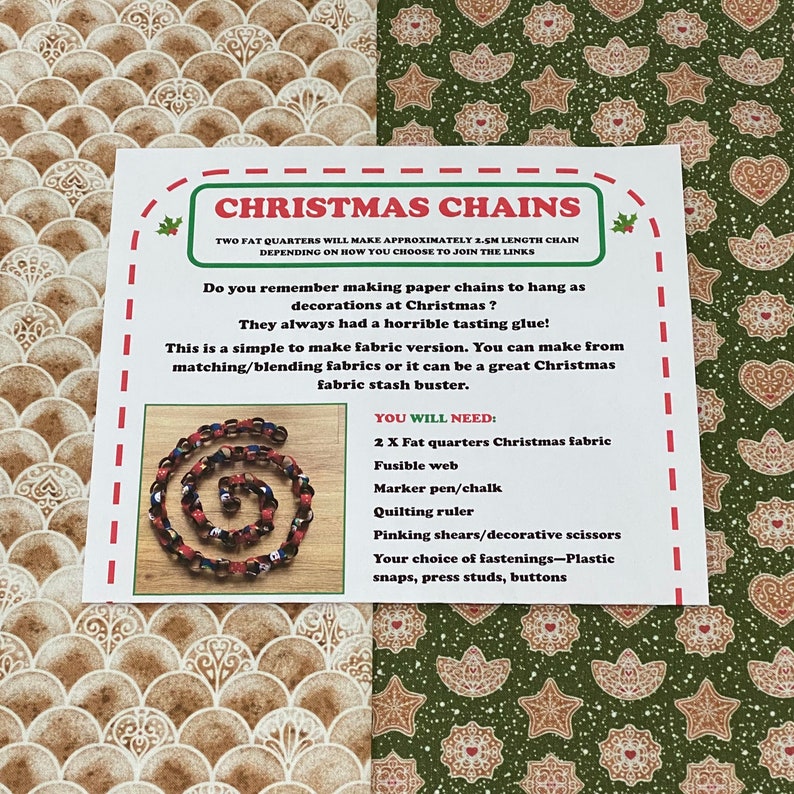 Fabric Christmas Chains Worksheet - Etsy