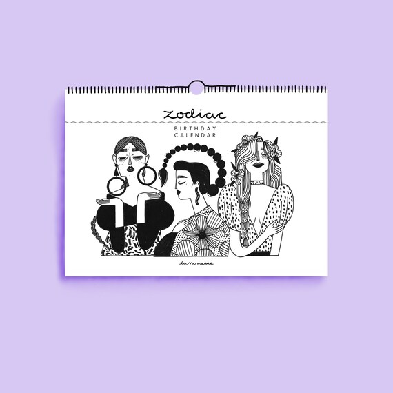 Zodiac Birthday Calendar | Etsy