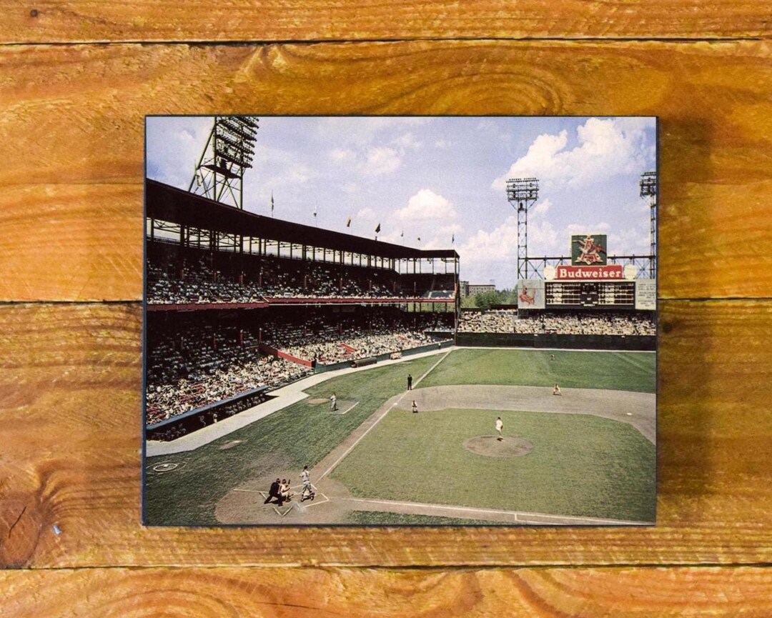 Stan Musial Batting at Sportsman's Park - Circa 1950's Color Photo ...