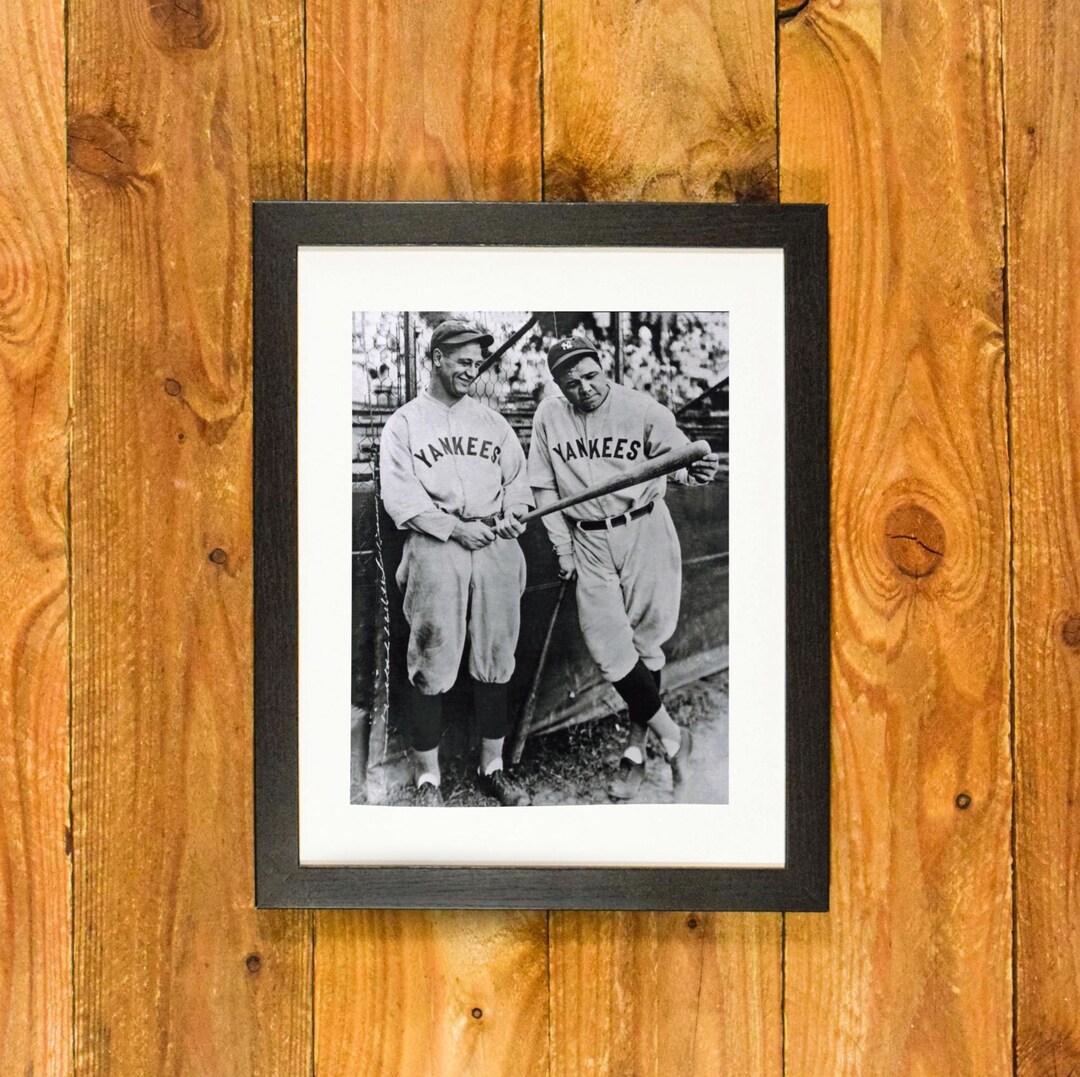 Babe Ruth & Lou Gehrig Yankees Photo - Vintage Framed Sports Bar and ...