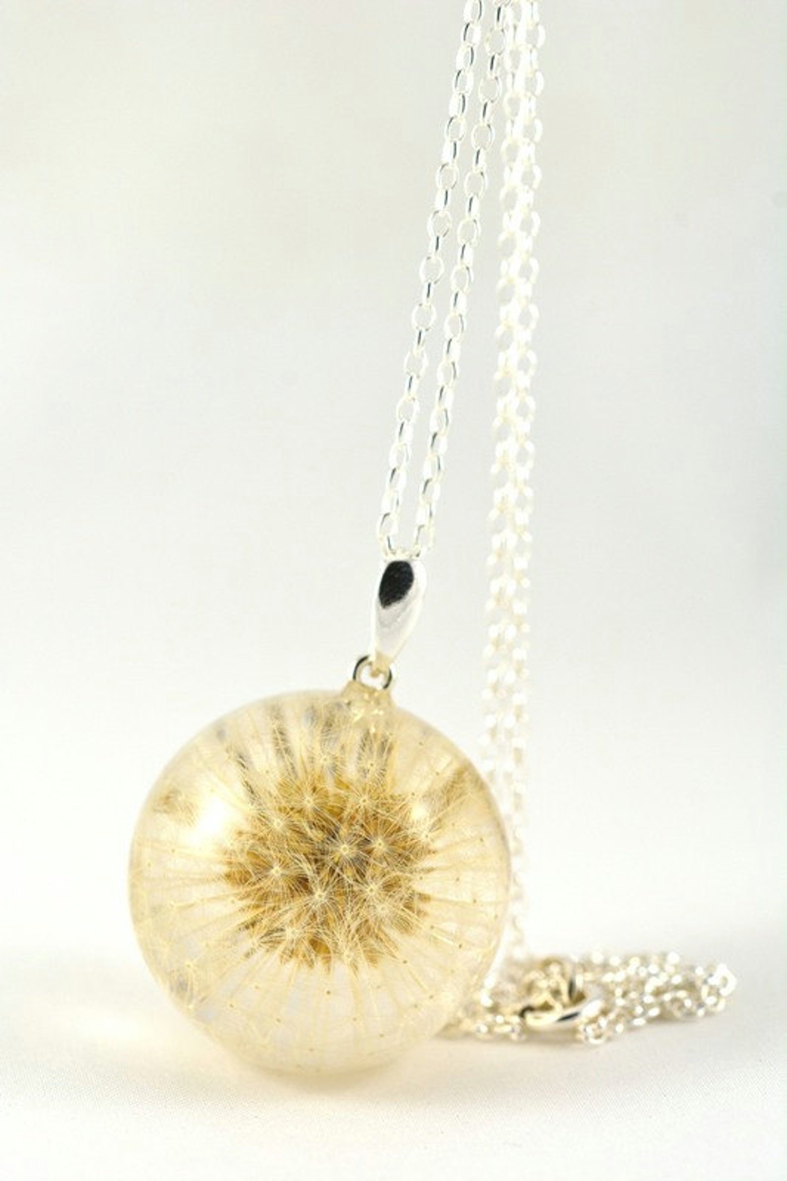 Dandelion Pendant, Clear Dandelion Jewelry, Pendant With Common ...