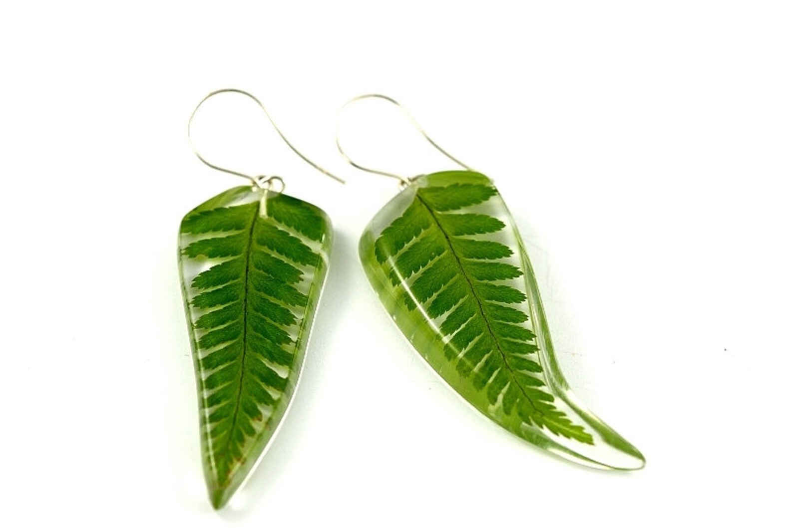 Fern Leaf Earrings, Fern Earrings, Fern Resin Jewelry, Green Resin ...