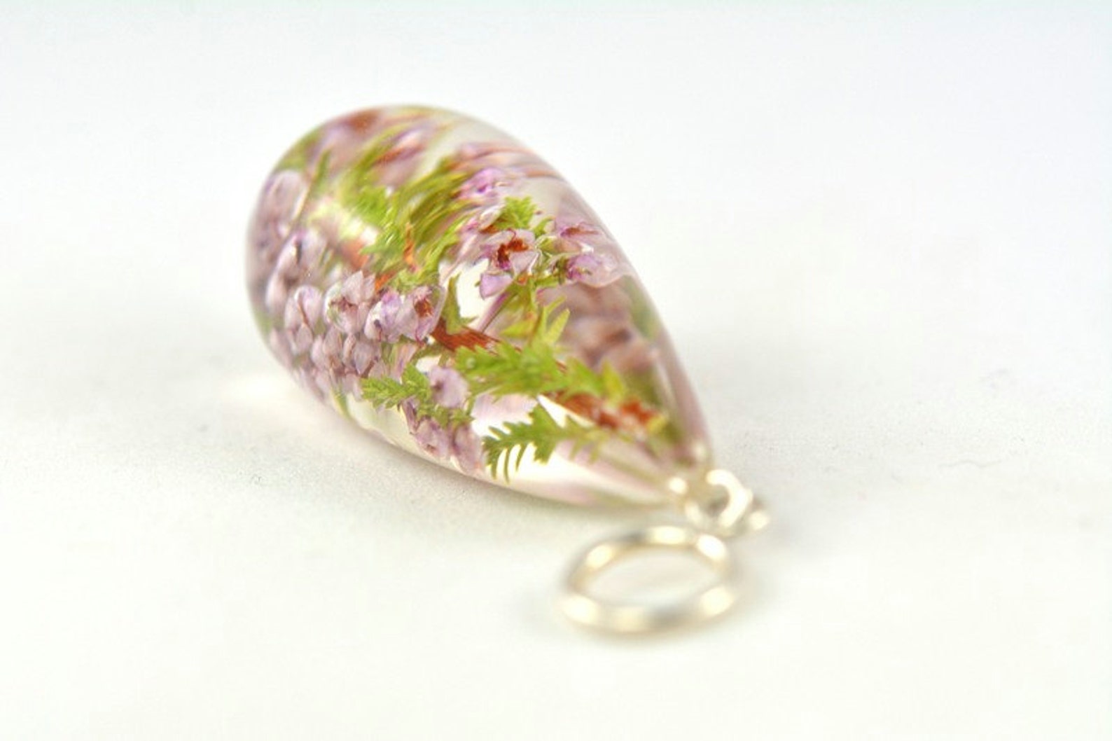 Real Heather Pendant Natural Heather Necklace Heather - Etsy