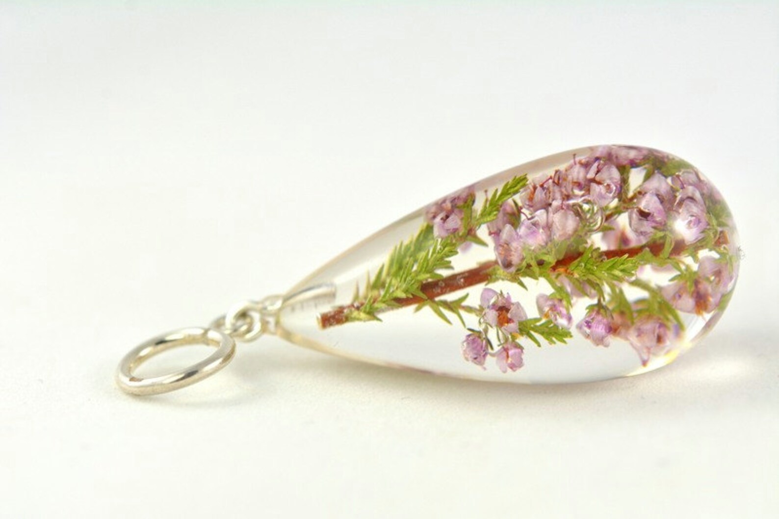 Real Heather Pendant Natural Heather Necklace Heather - Etsy