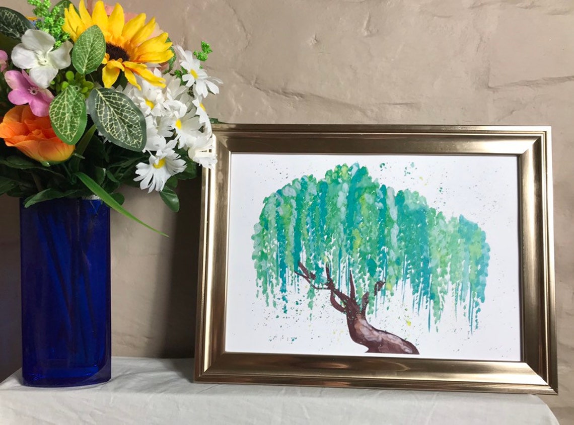 Willow Tree Art Print A4 Print Original Watercolour Painting Design on ...