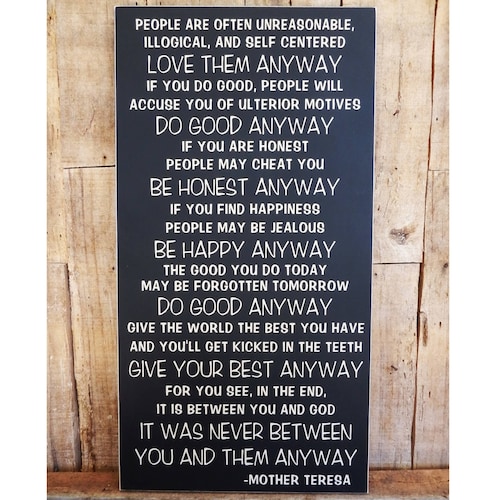 11x14 Print of Mother Teresa Do It Anyway Poem - Etsy