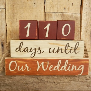 Countdown Blocks, Days Until (weeks Until) Our Wedding, Mr. and Mrs., I ...