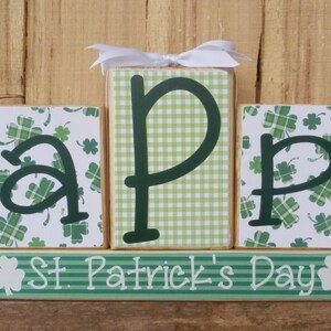 Happy Valentine's Day, Happy St. Patrick's Day, Reversible Block Set ...