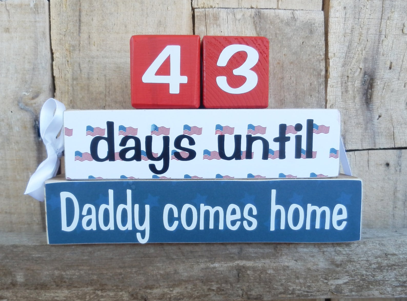 Countdown Blocks Days Until weeks Until Daddy Comes Home - Etsy