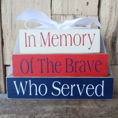 In Memory of the Brave Who Served Block Set Blocks Memorial - Etsy
