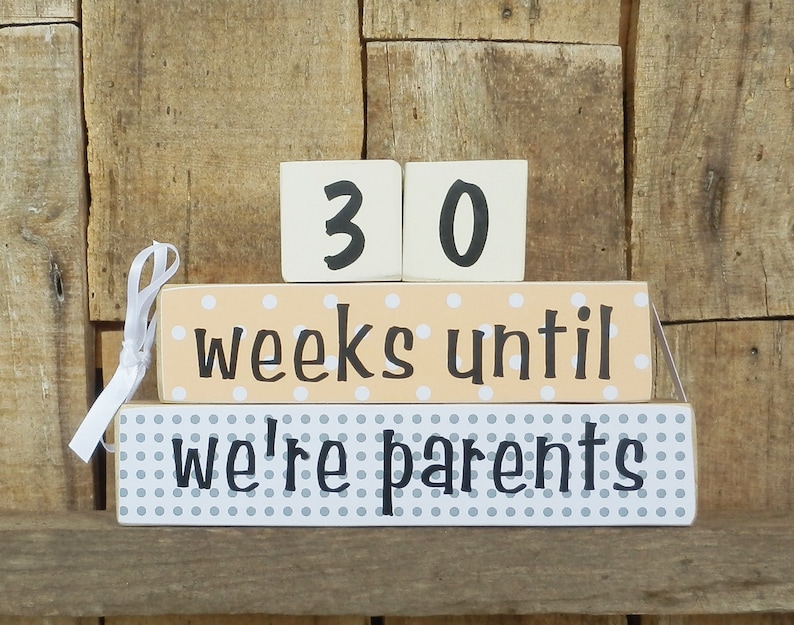 Pregnancy Countdown Due Date Blocks Weeks Until days Until | Etsy