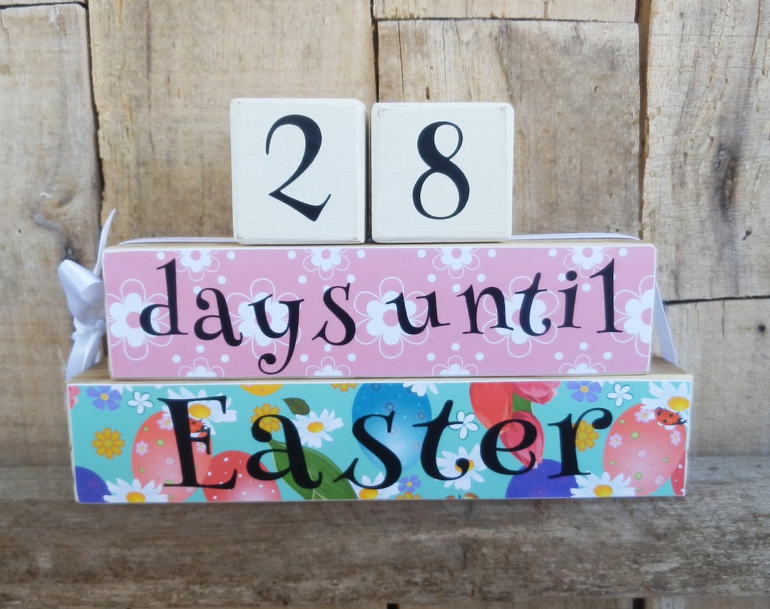 Countdown Blocks, Days (weeks) Until Easter, Spring Vacation, Spring ...
