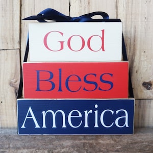 God Bless America Block Set, Blocks, Memorial Day Blocks, Independence ...