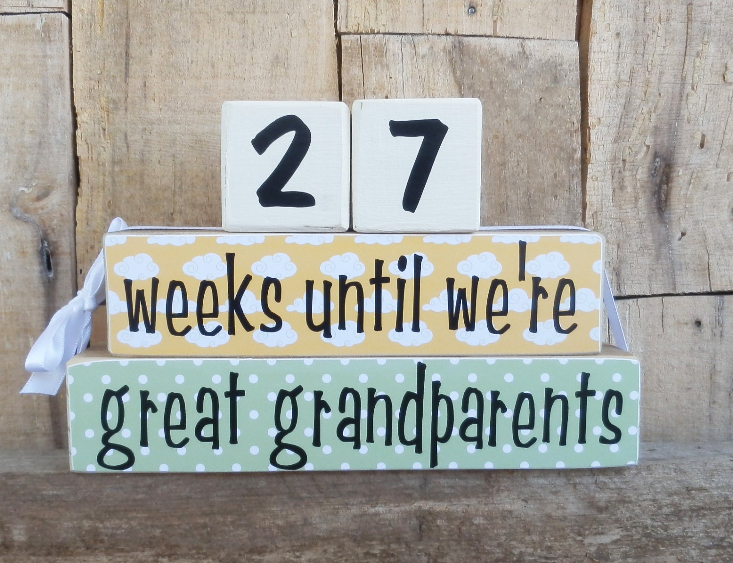 Pregnancy Countdown Due Date Blocks Weeks Until days Until | Etsy