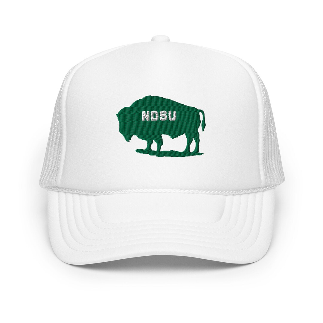 Vintage NDSU Bison Logo Trucker Hat - Green Embroidered Cap, North ...