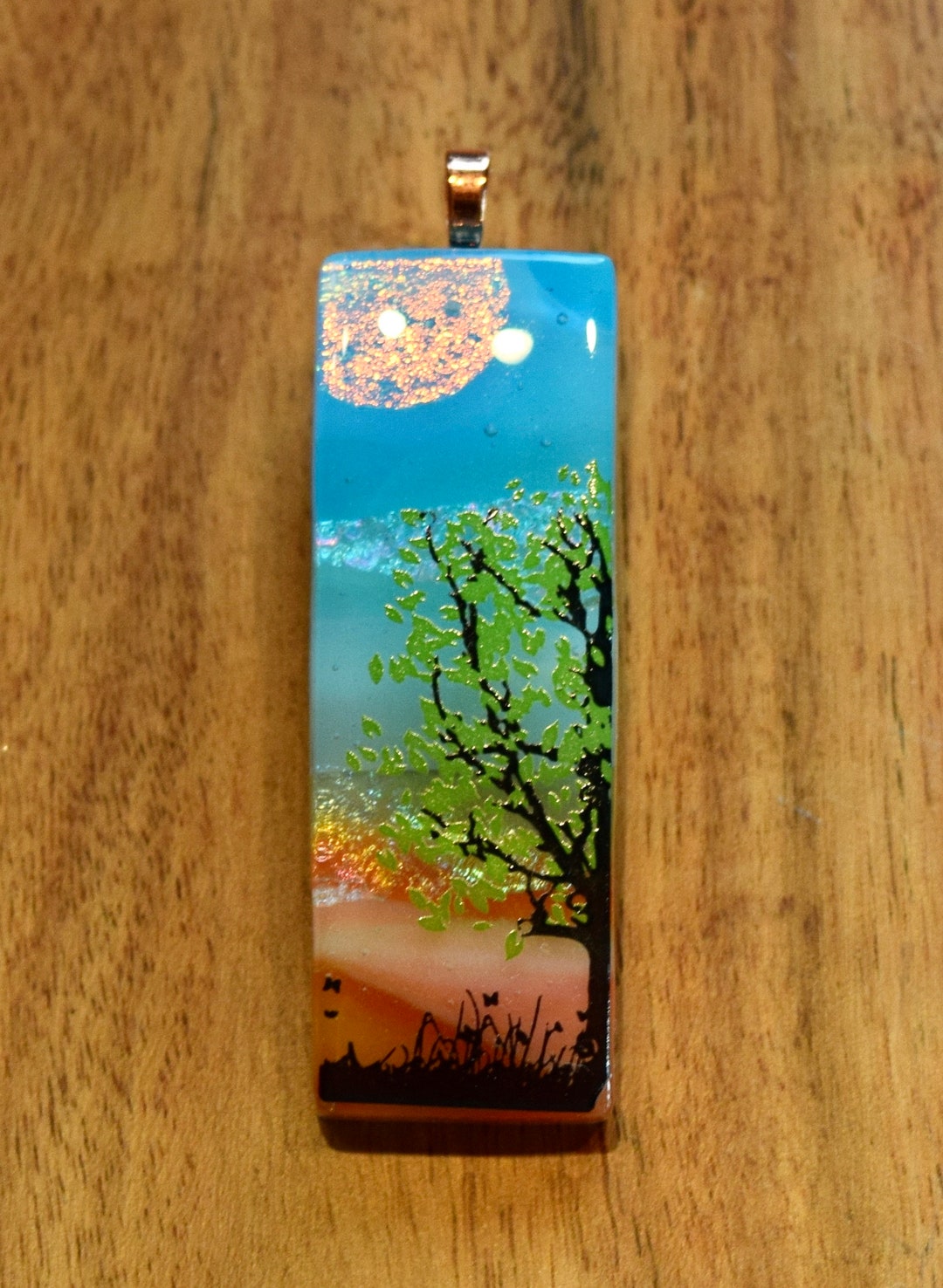 Tree Glass Pendant Tree Scene Jewelry Tree Necklace Tree - Etsy