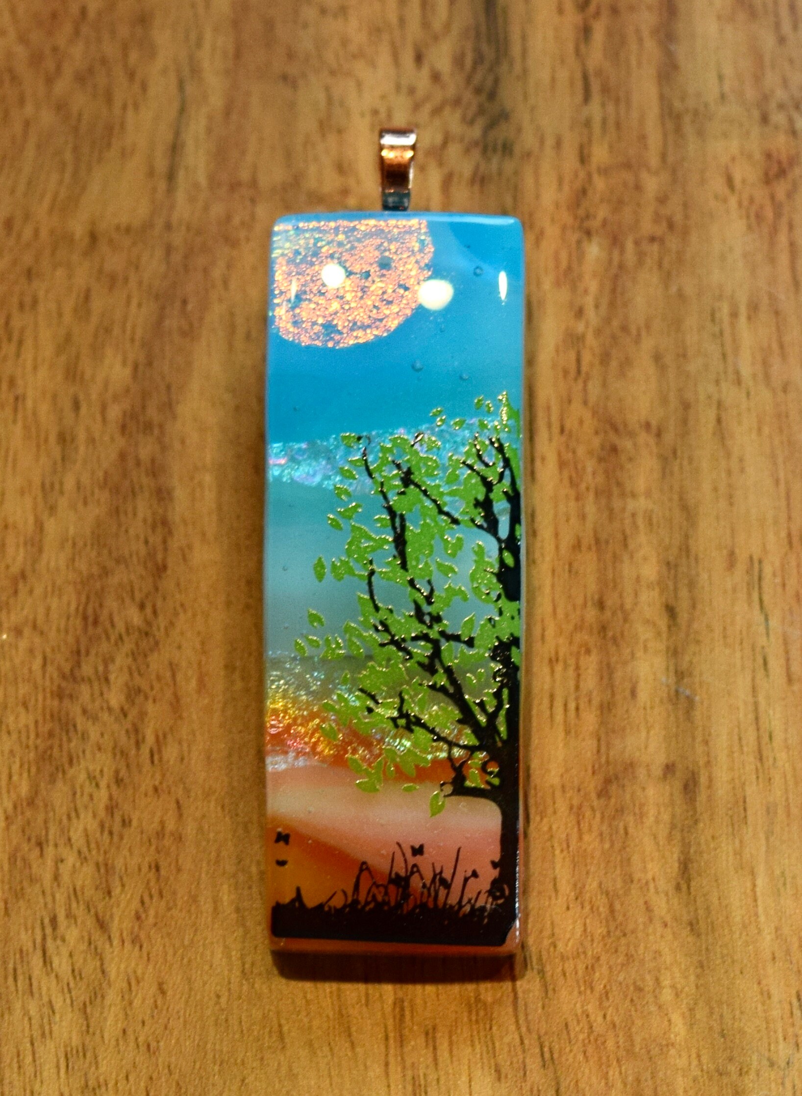 Tree Glass Pendant Tree Scene Jewelry Tree Necklace Tree - Etsy