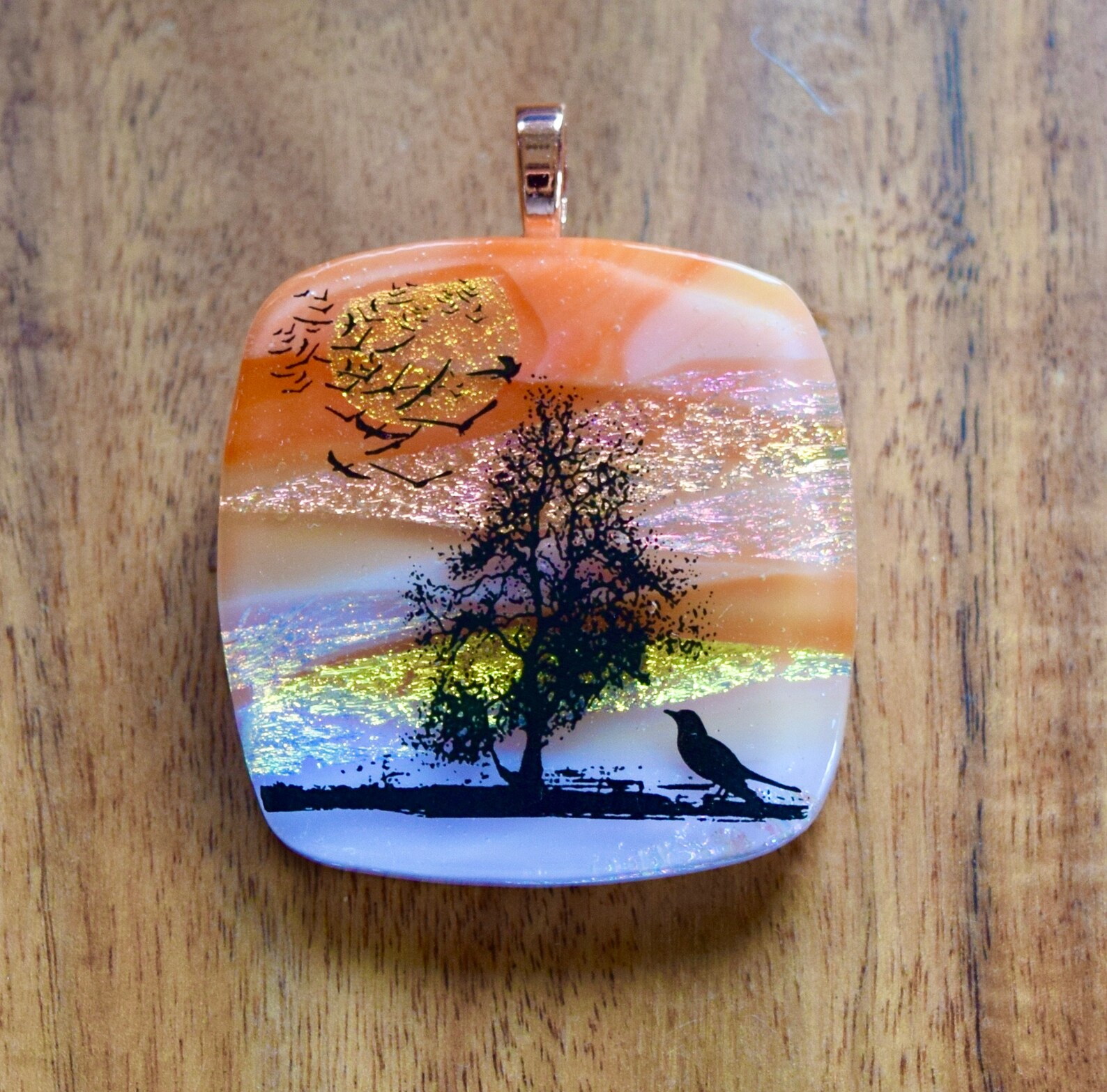 Tree Glass Pendant Tree Scene Jewelry Tree Necklace Tree | Etsy