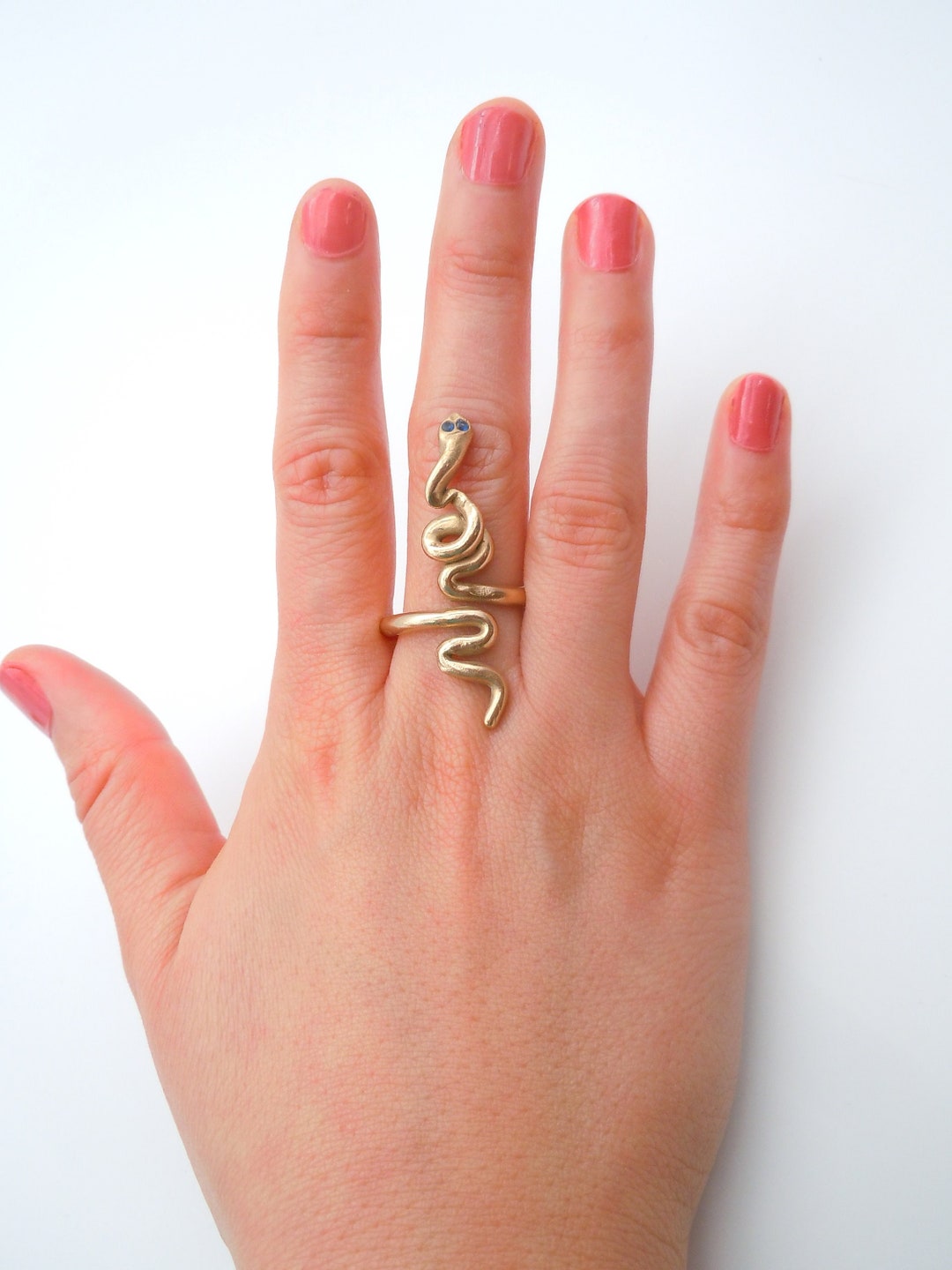 Long Handmade Bronze Snake Ring French Size 61. - Etsy