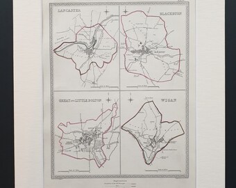 Old Map of Blackburn - Etsy UK