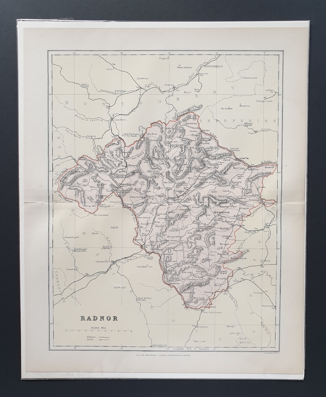 Radnor - Original 1893 County Map - Etsy