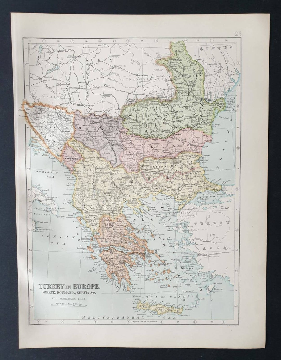 Original 1903 Map - Turkey in Europe - Etsy