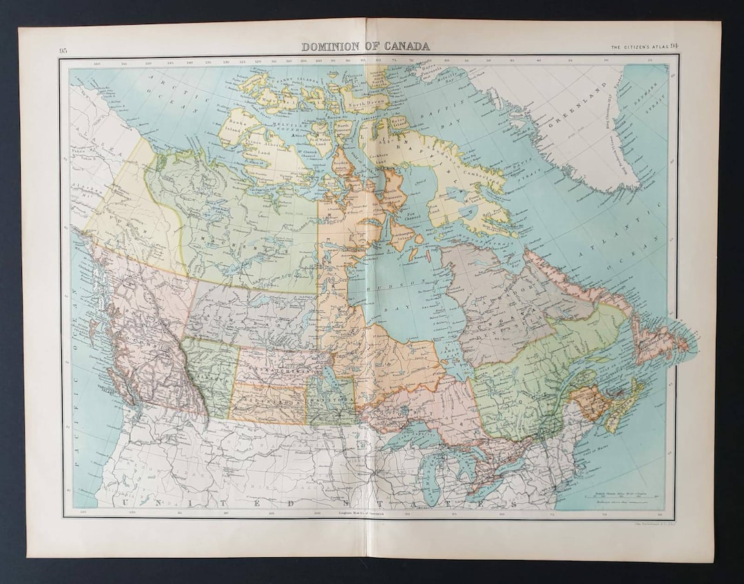 Original 1899 Map - Dominion of Canada - Etsy