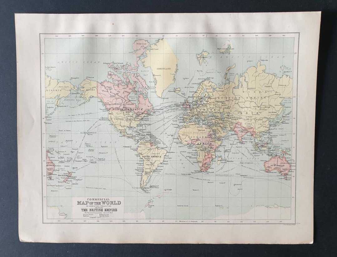 Commercial Map of the World - Original 1903 Map - Etsy UK