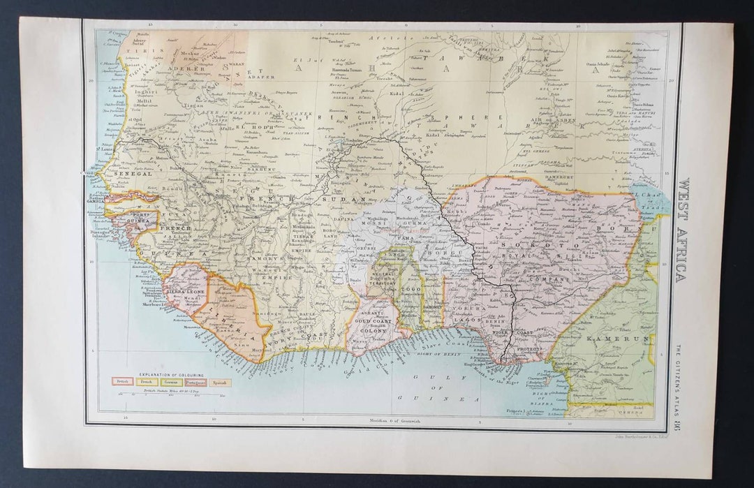 Original 1899 Map - West Africa - Etsy