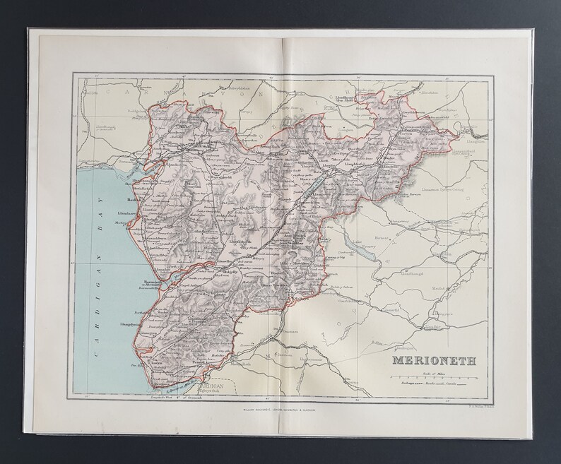 Merioneth Original 1893 County Map - Etsy