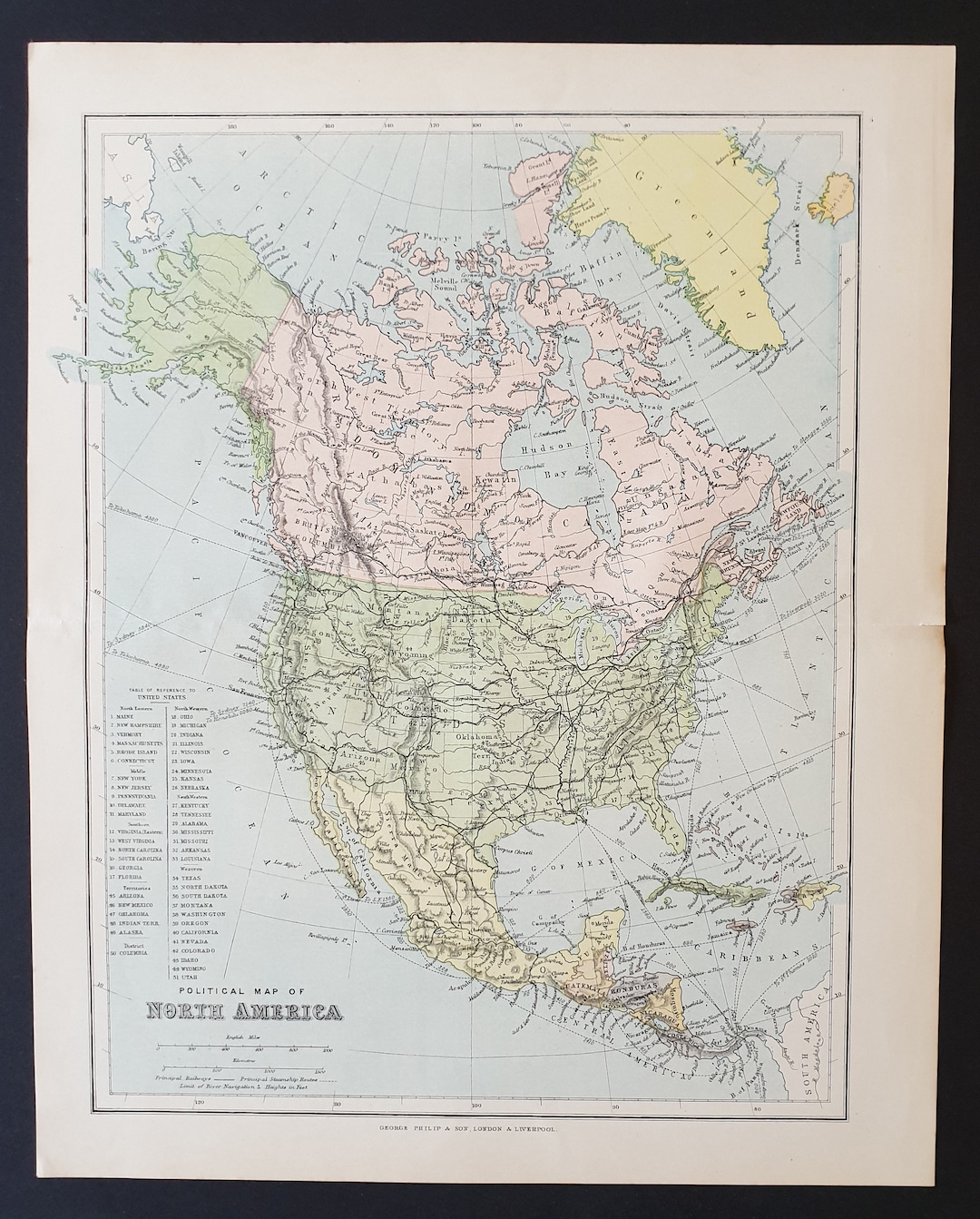 Political Map of North America - Original 1902 Map - Etsy