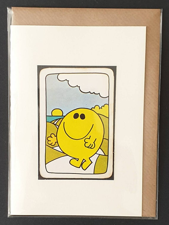 Mr Happy Original vintage Mr Men card | Etsy