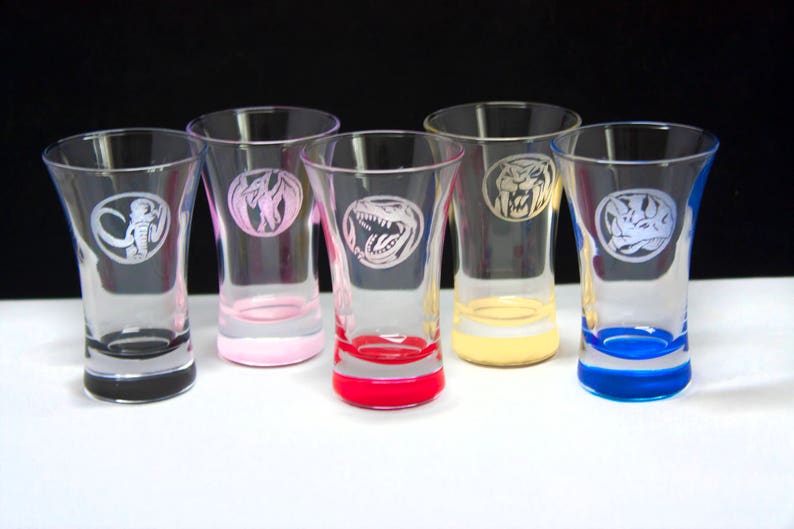 Power Rangers Shot Glasses Coloured | Etsy
