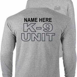 Custom K-9 Unit Police Long Sleeve Shirt, Personalized S-5X - Etsy