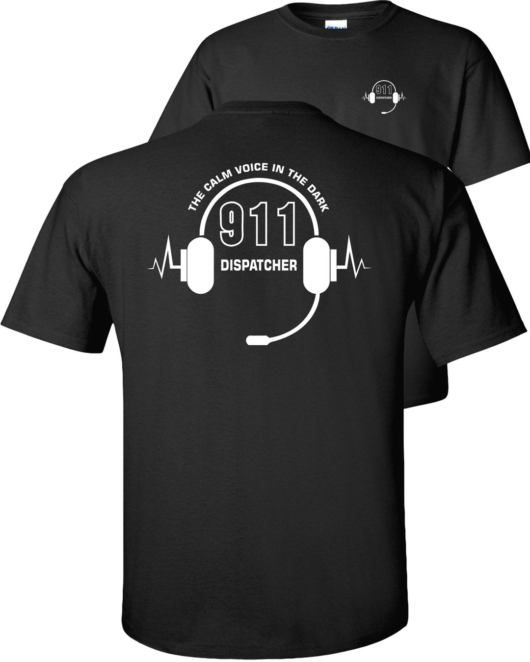 911 Operator T-shirt, 911 Dispatch, the Calm Voice in the Dark Headset ...