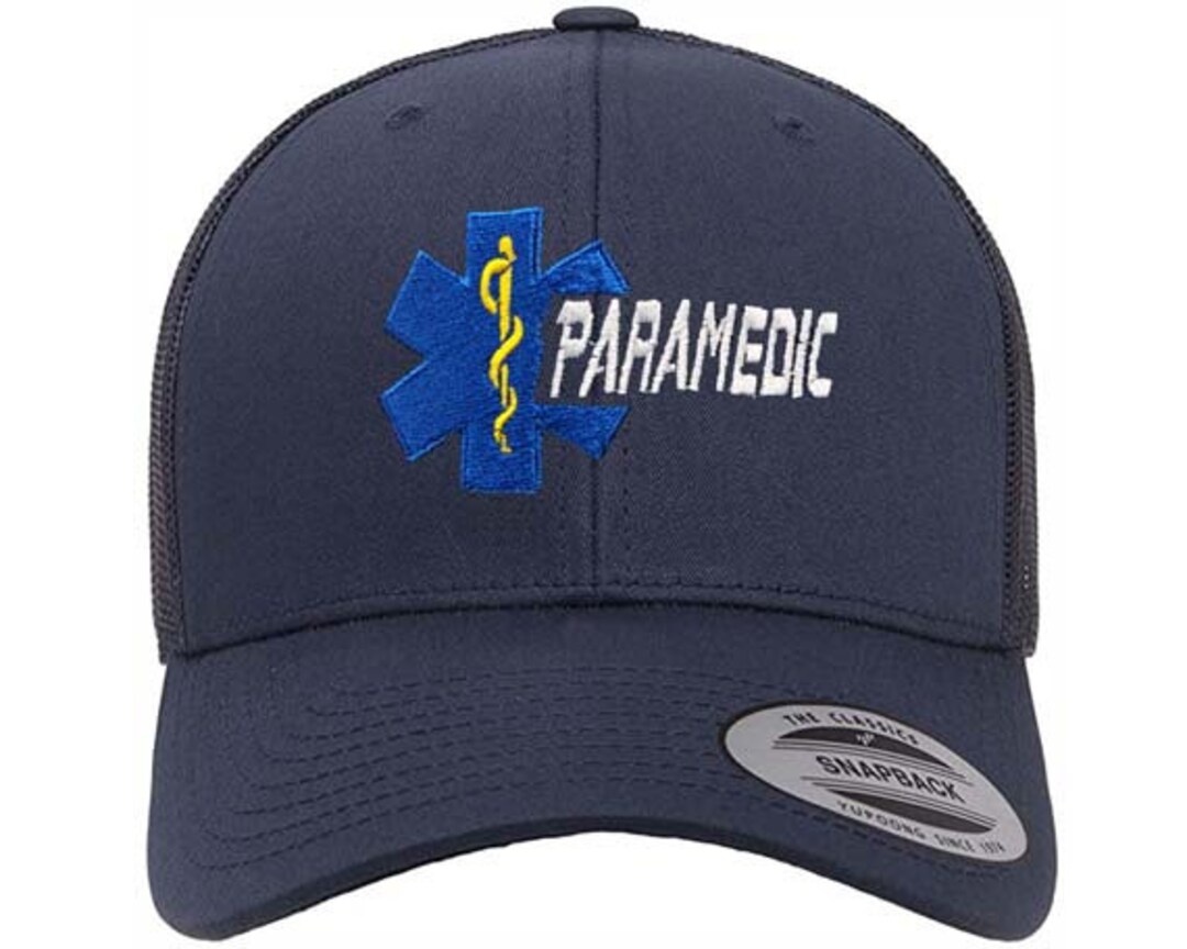 Paramedic Trucker Hat, Dad Caps, Star of Life Embroidered Reflective - Etsy