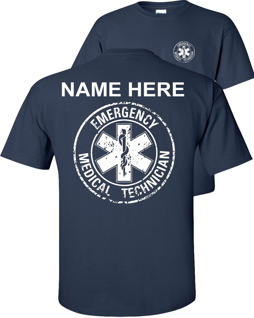 Custom EMT T-shirt, Emergency Medical Technician Circle Distressed ...