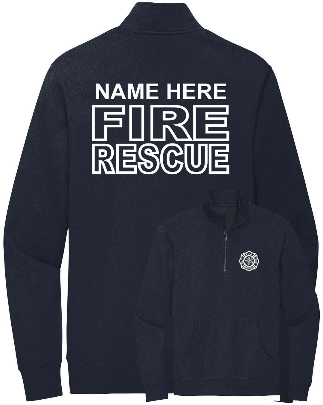 Custom Fire Rescue Quarter Zip Sweatshirt - Etsy