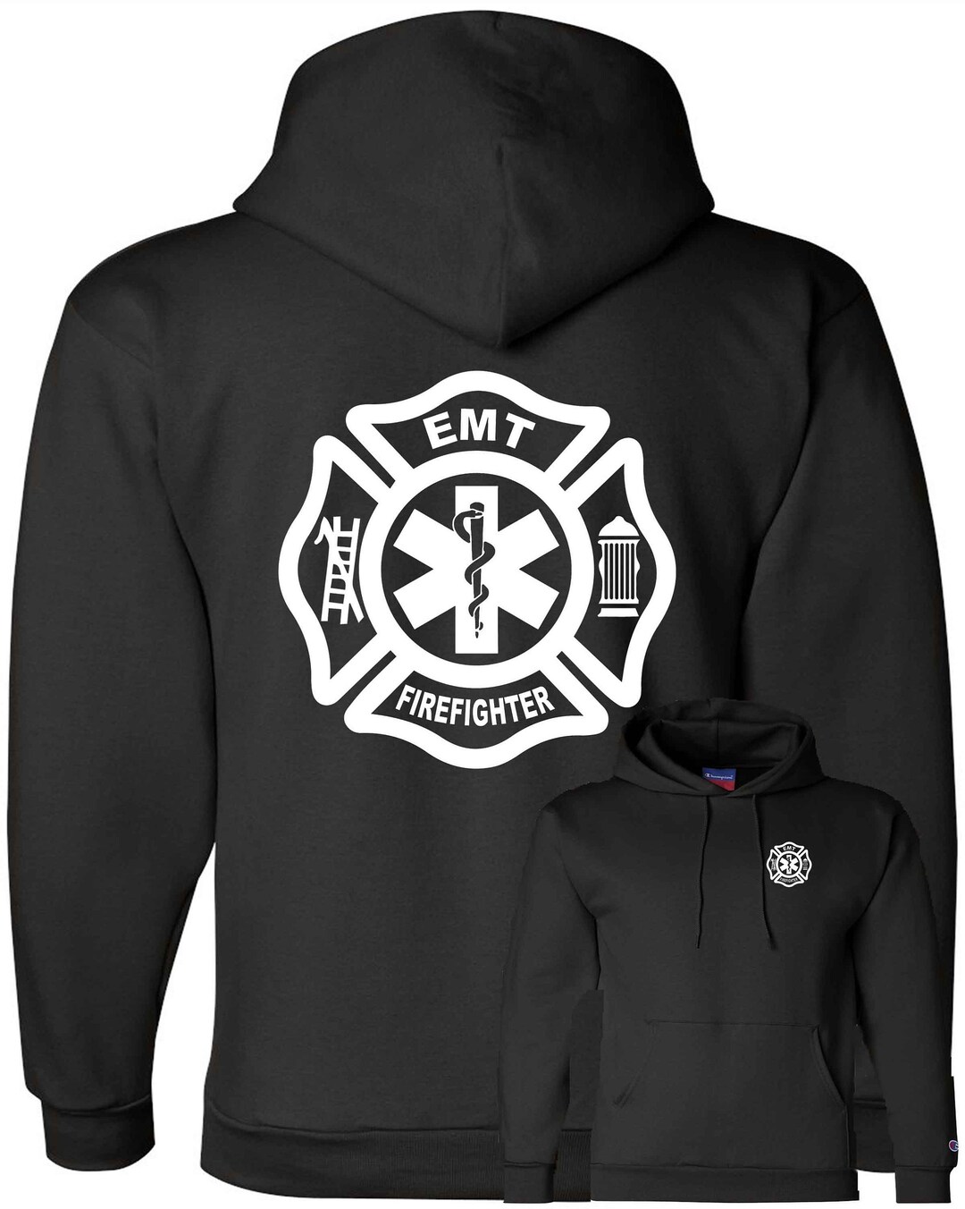 Champion/independent Firefighter EMT Hoodie Fire/emt - Etsy