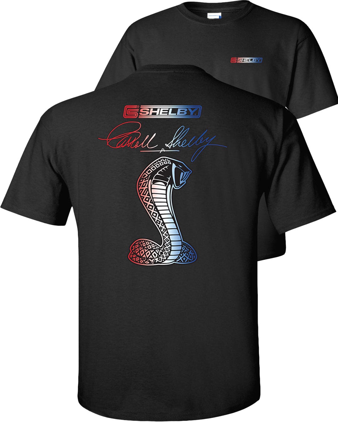 Cobra Red White Blue Carroll Shelby T-shirt - Etsy