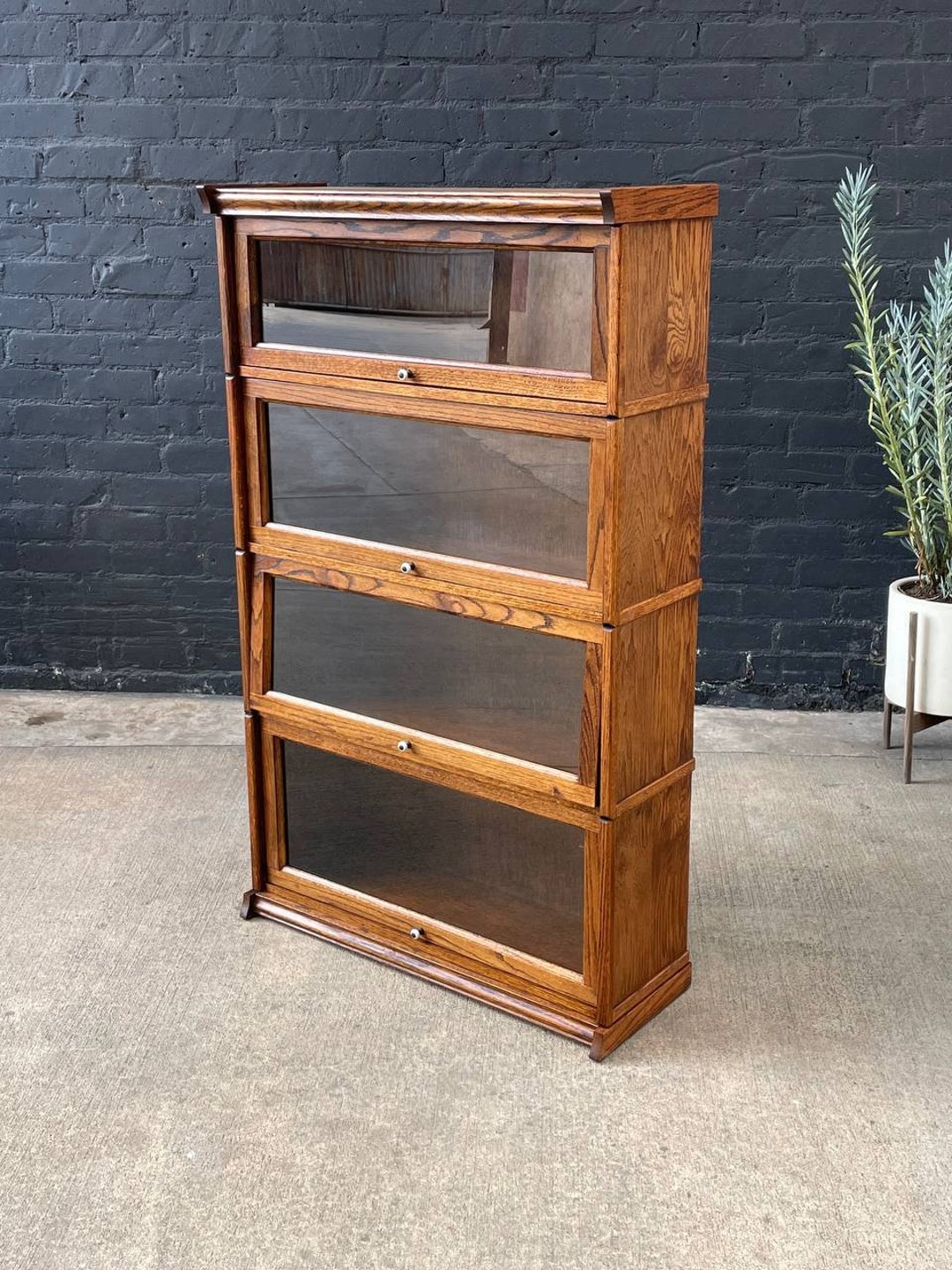 Vintage Barristers Oak & Glass 4-tier Bookcase Shelf Cabinet - Etsy