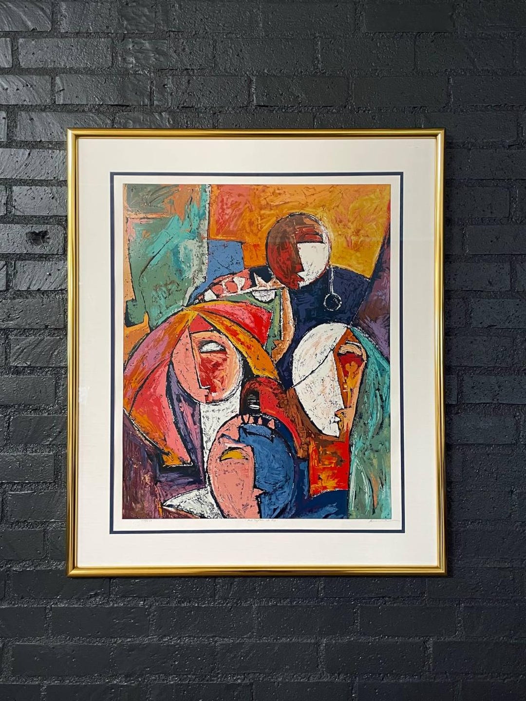 Mid-century Modern “and Together We Rise” Abstract Serigraph Artwork by ...
