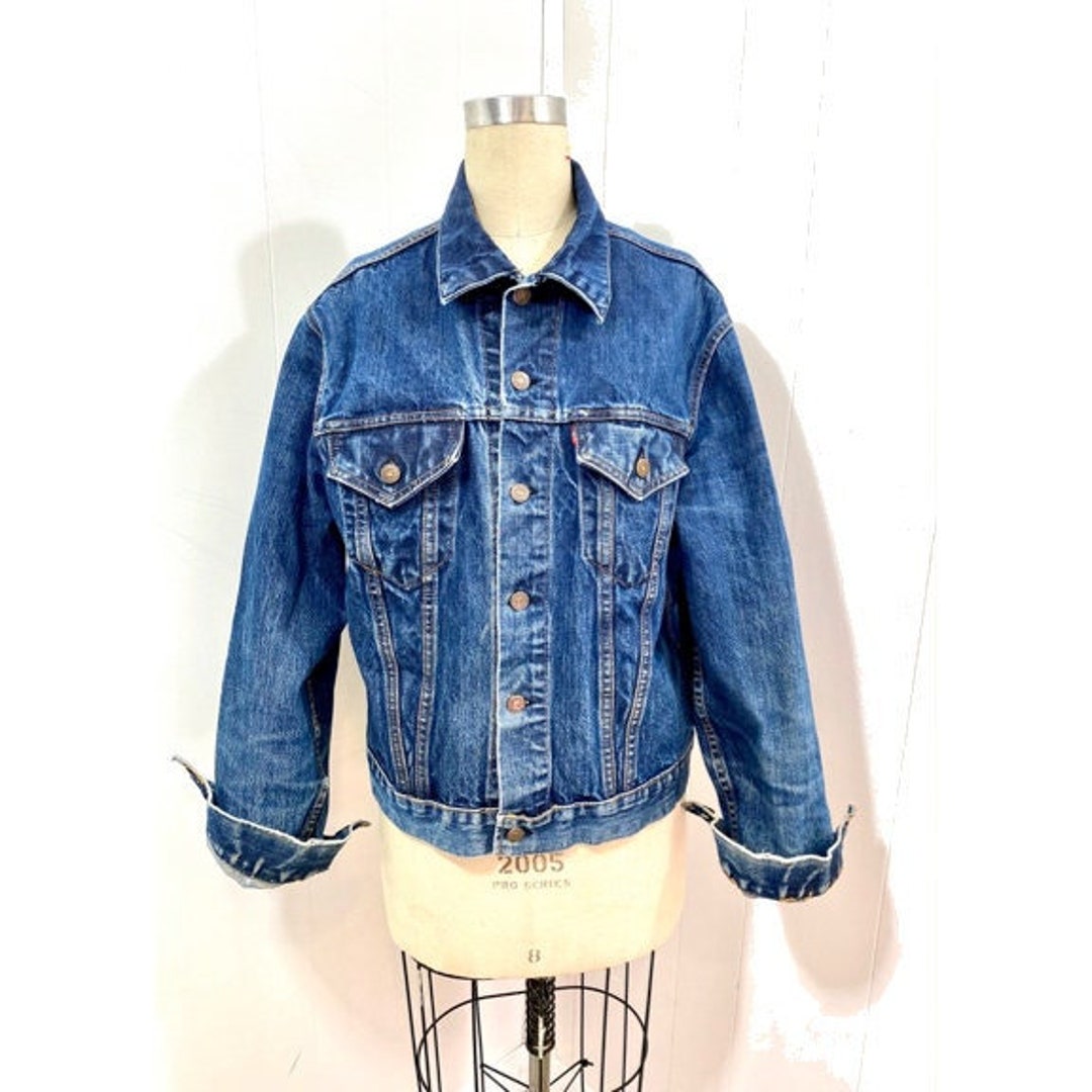 Vintage 1960s / 70s, LEVIS Type III Big E Denim Jacket! Dark Vintage 1960s / 70s, LEVIS Type III Big E Denim Jacket! Dark
