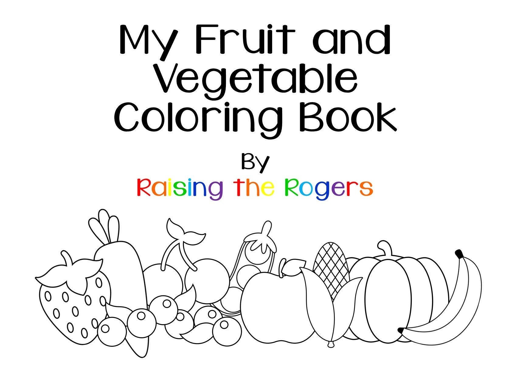 Fruit and Vegetable Coloring Book - Etsy