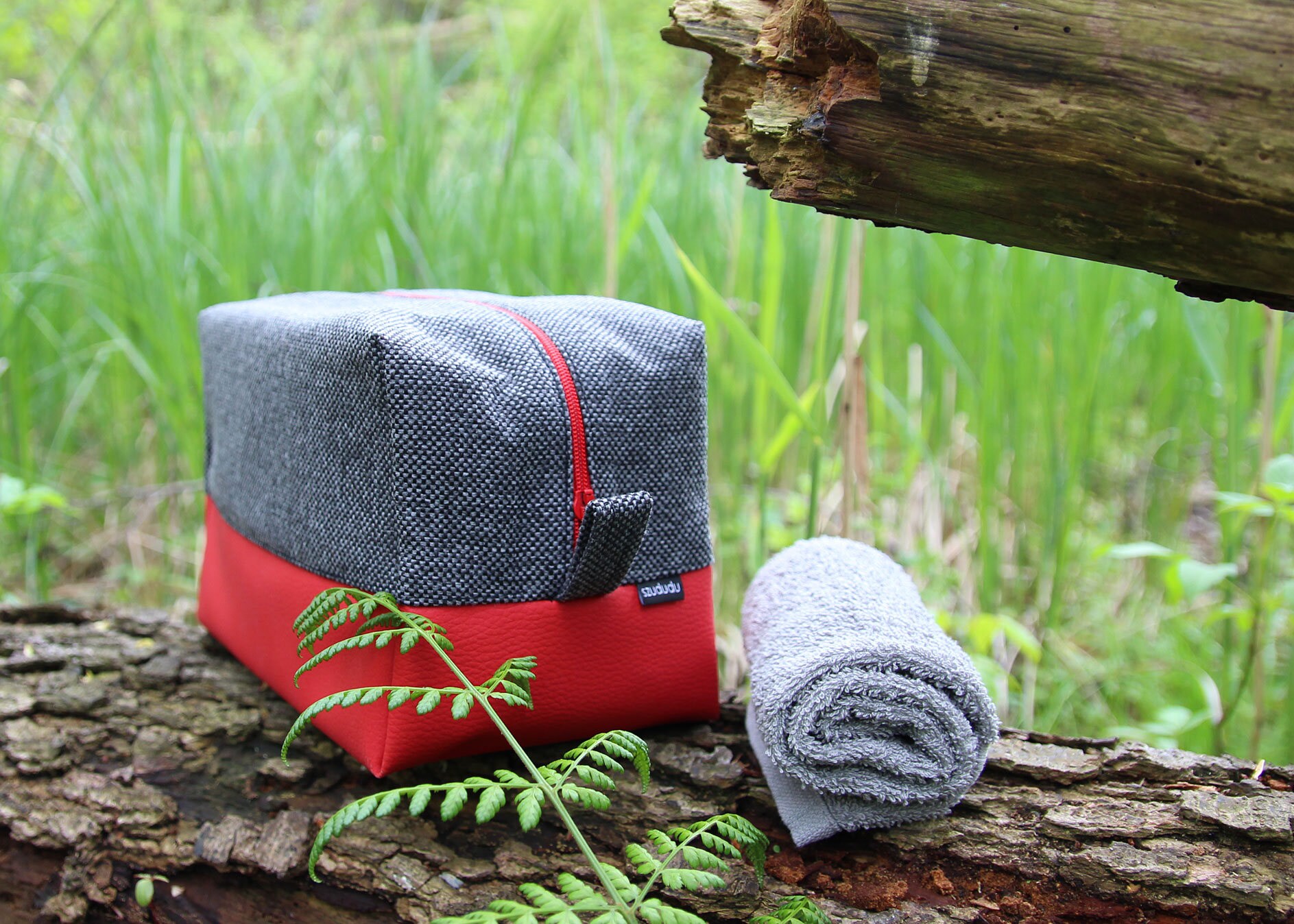 Large Cosmetic Bag Big Toiletry Bag Red Mens Dopp Kit Eco Leather Wash ...